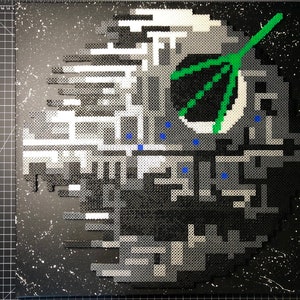 3D Perler Star Wars Death Star on a Painted 20x20 Canvas. - Etsy