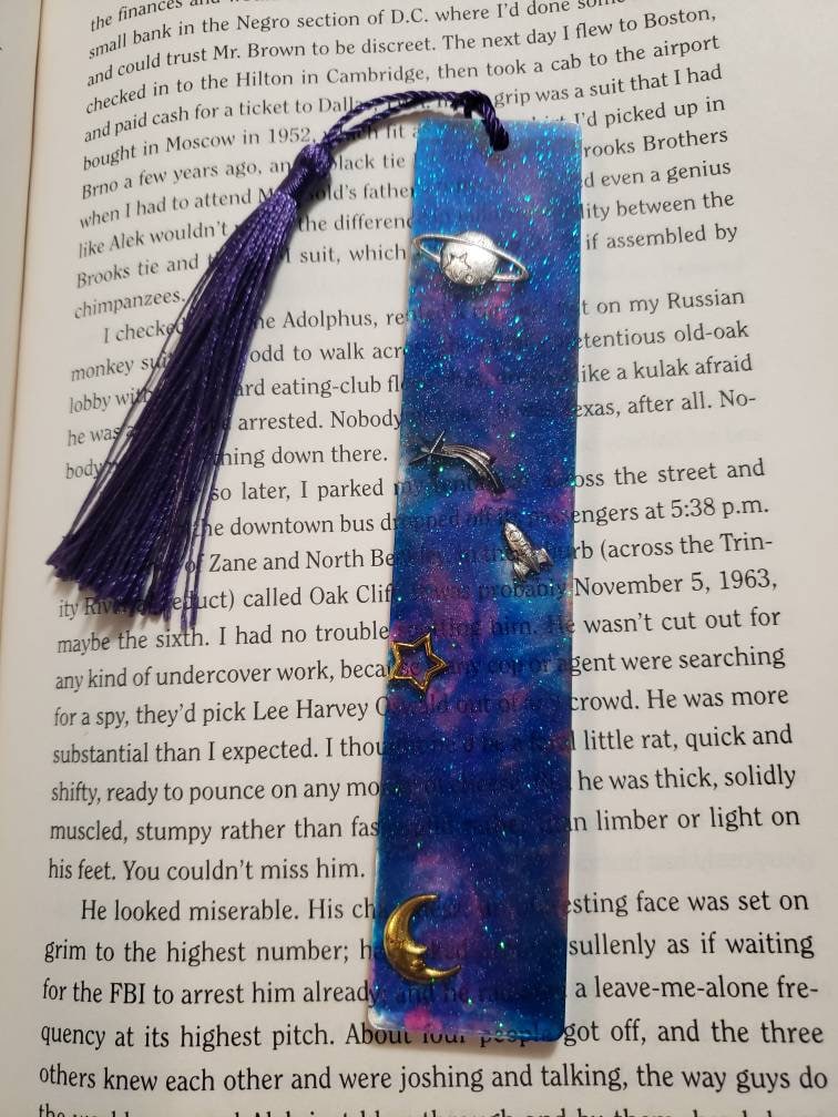 Galaxy Resin Bookmarks With Glow in the Dark Stars | Etsy