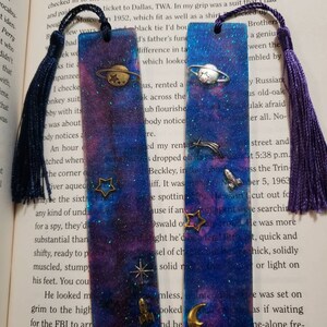 Galaxy Resin Bookmarks With Glow in the Dark Stars - Etsy