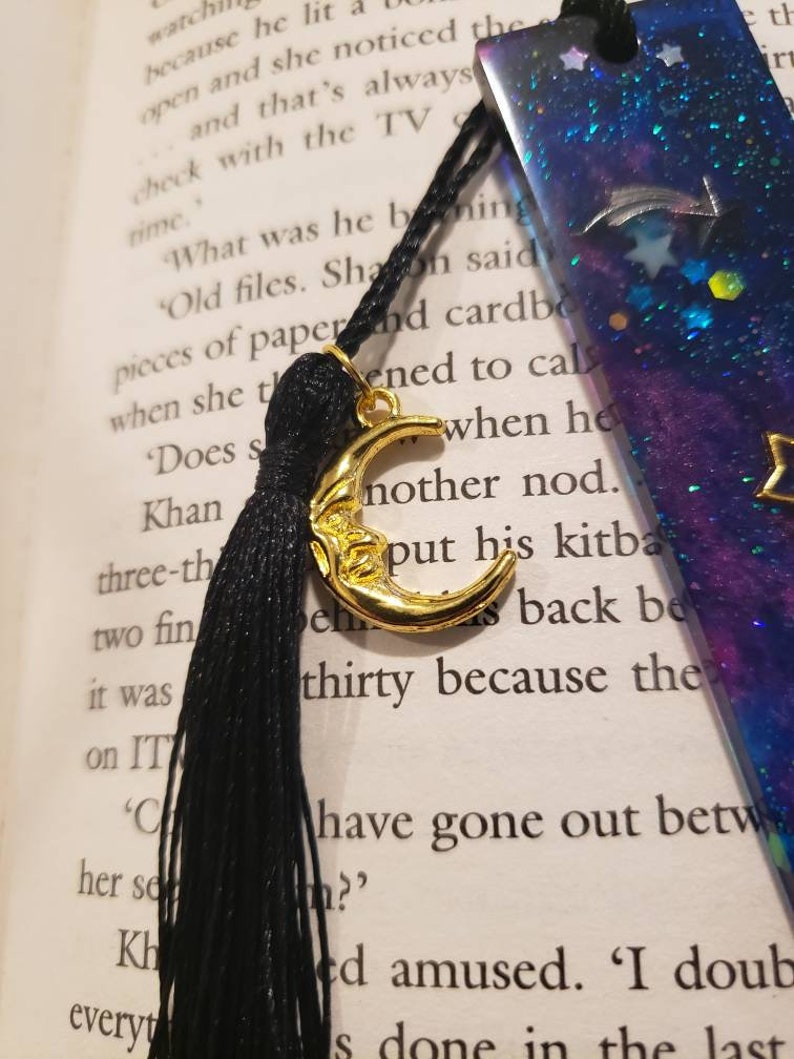 Galaxy Resin Bookmarks With Glow in the Dark Stars | Etsy