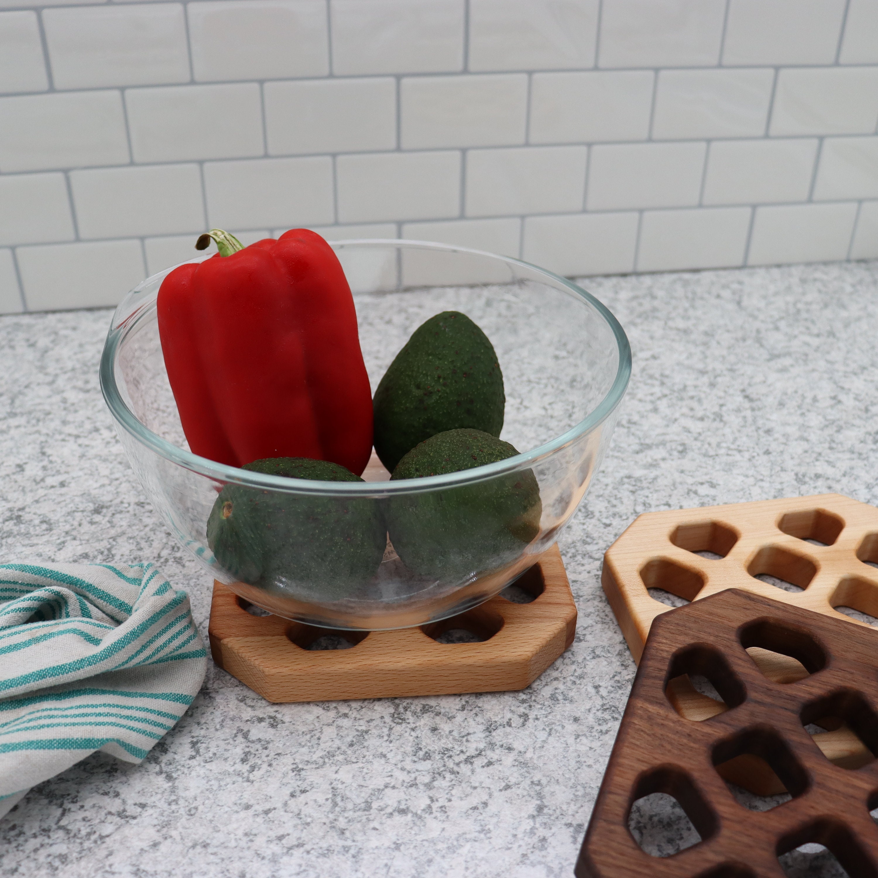 Hardwood Trivet in Walnut, Beech or Maple. Six or Eight Inch Square ...