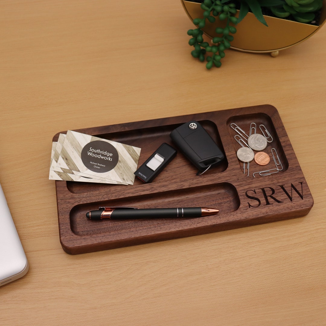 Personalized Black Walnut Valet Tray With Initials for Every Day Carry ...