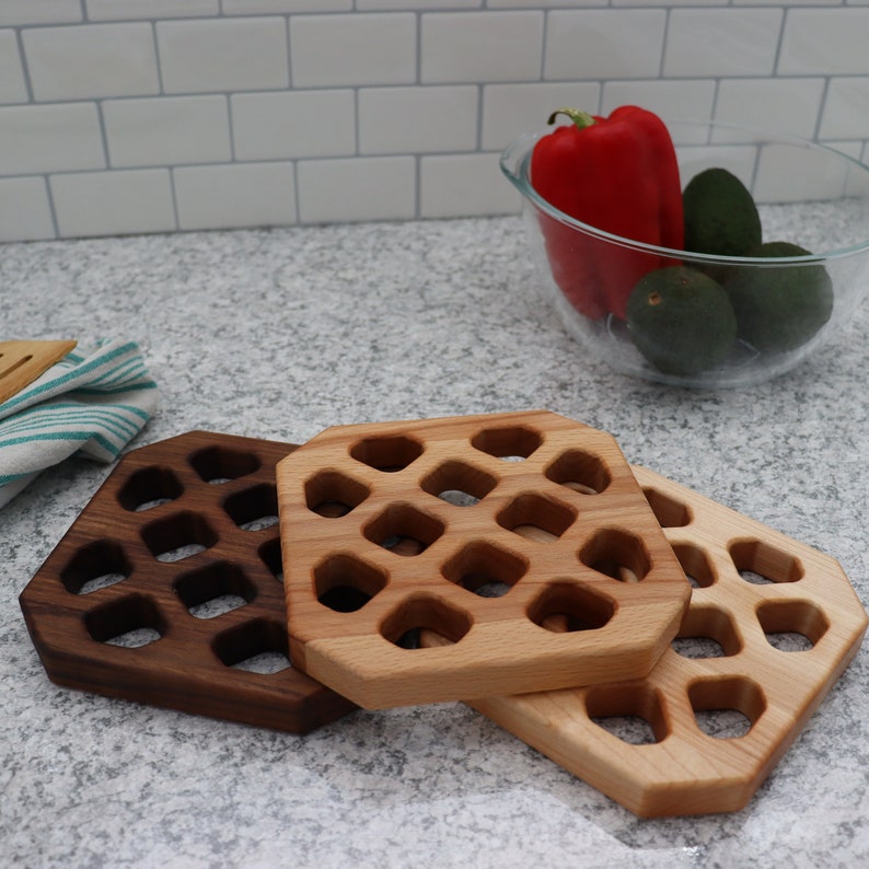 Hardwood Trivet in Walnut, Beech or Maple. Six or Eight Inch Square ...