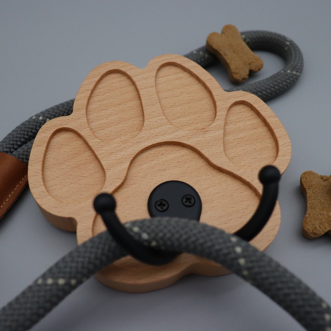 Dog Paw Leash & Key Hook Hanger, Wall Mounted With Mounting Screw - Etsy