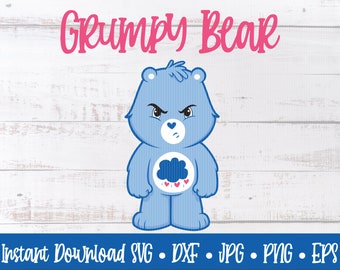 Grumpy Bear Svg | Etsy