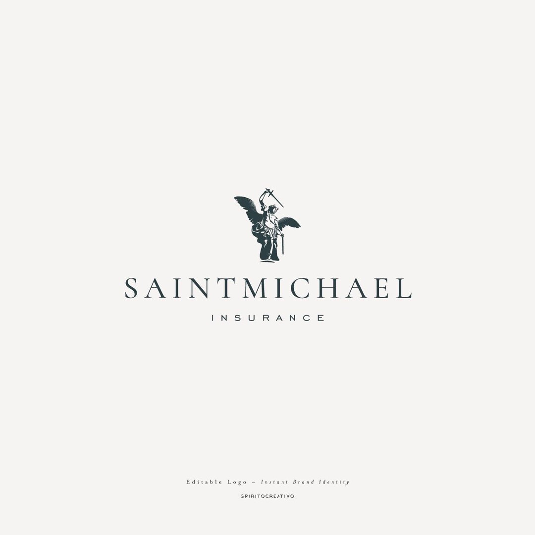 Saint Michael Logo – Elegant Guardian Angel Logo for Insurance, Legal ...