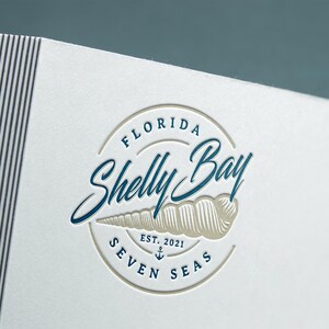 Seashell Premade Logo, Coastal Inspiration, Nature Symbol Bay & Seaside ...