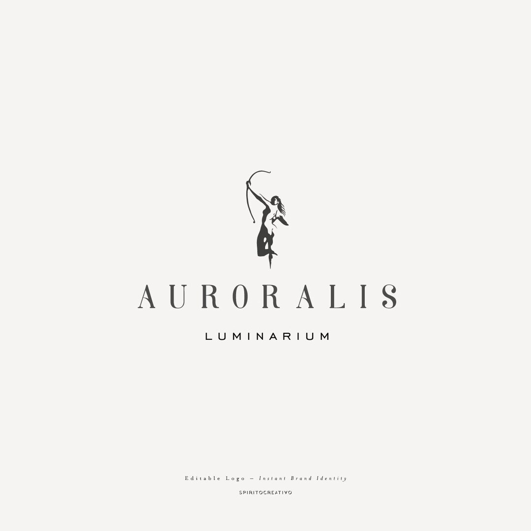 Elegant Archer Logo • Mythical Female Silhouette • Customizable Luxury ...