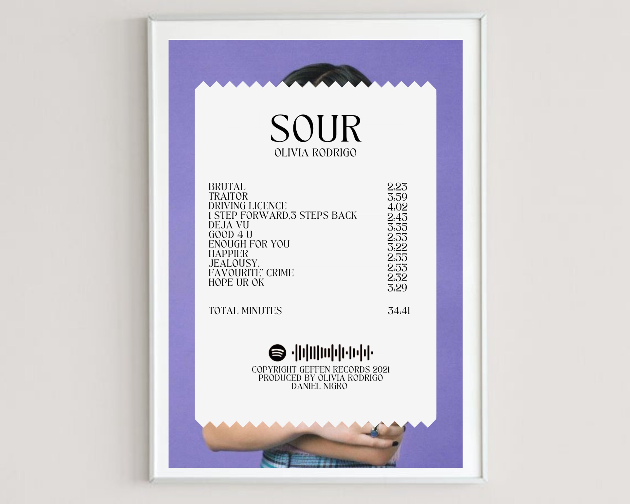 Sour Poster/ Olivia Rodrigo Album Poster, Olivia Rodrigo Fan Gift