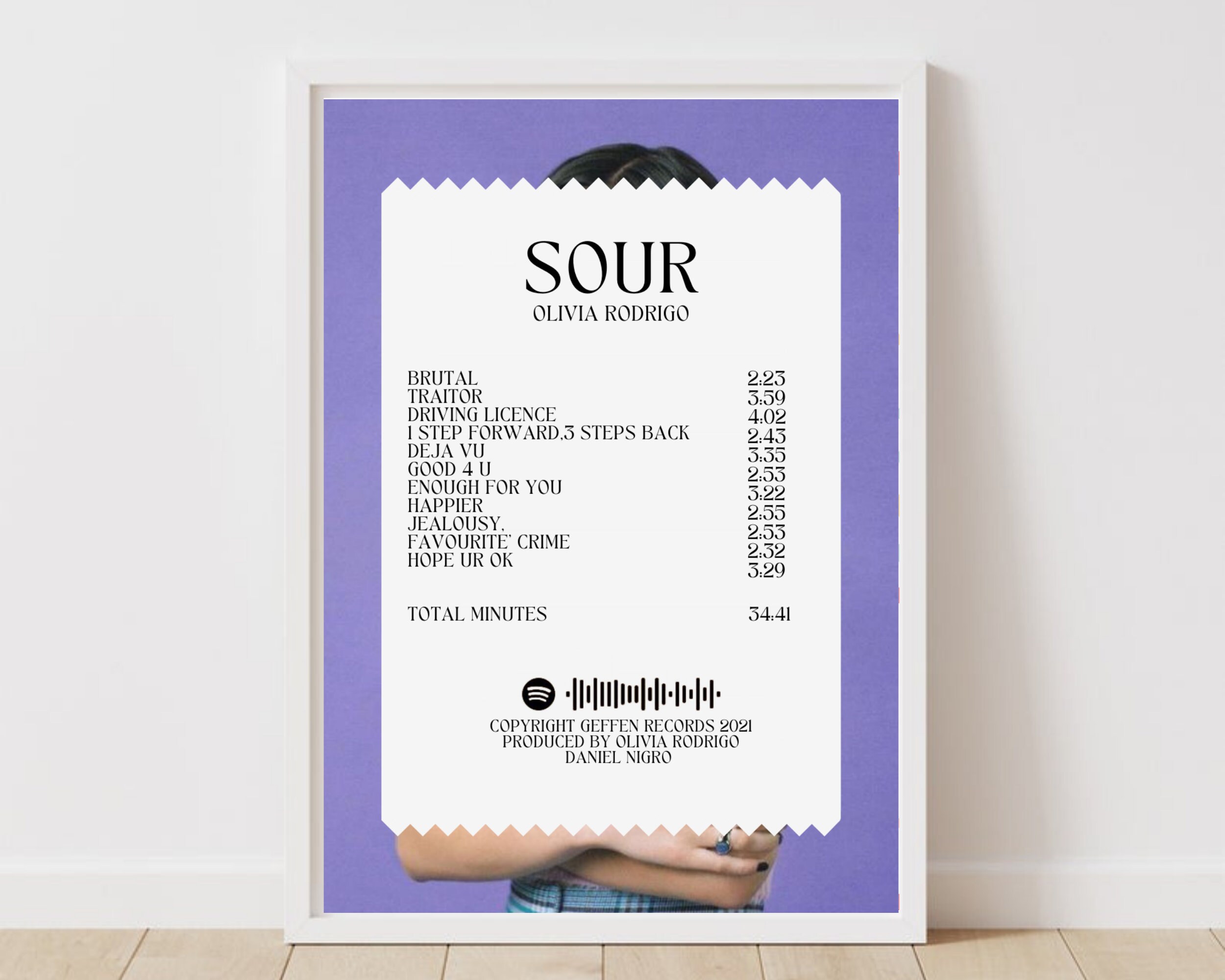 Sour Poster/ Olivia Rodrigo Album Poster, Olivia Rodrigo Fan Gift