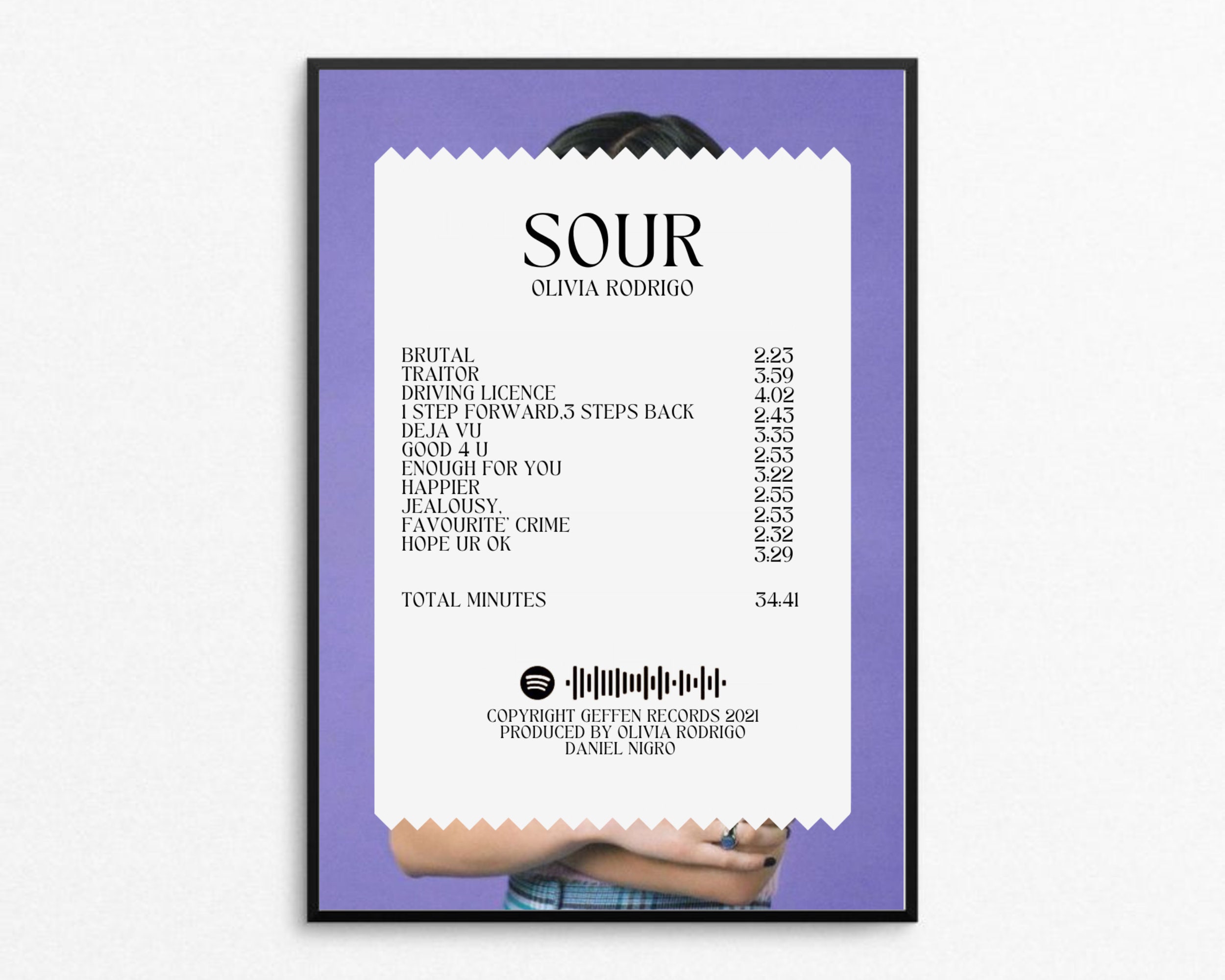 Sour Poster/ Olivia Rodrigo Album Poster, Olivia Rodrigo Fan Gift