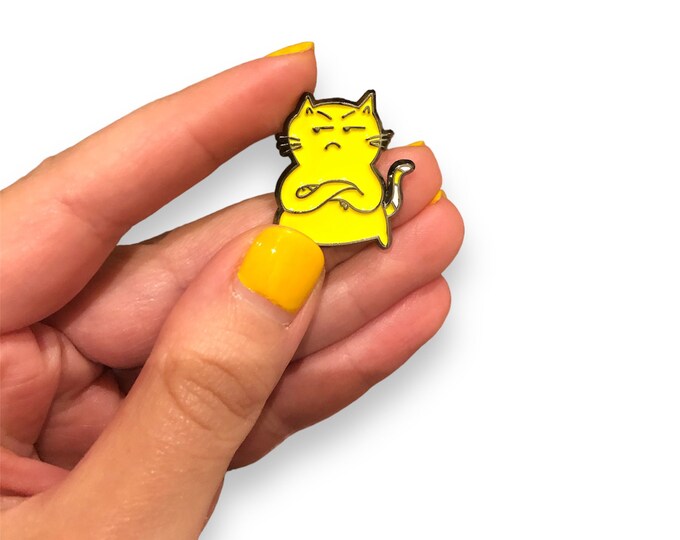 Durian Grumpy Cat Pin // Mangosteen Grumpy Cat Pin // Silly Cat Head ...