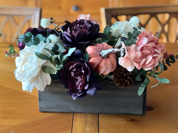 Fall Centerpiece in Rustic Planter Box - Etsy