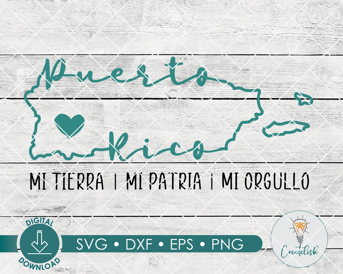 Puerto Rico Islas SVG | Hispanic SVG, Dxf , Png, Eps, | Digital ...