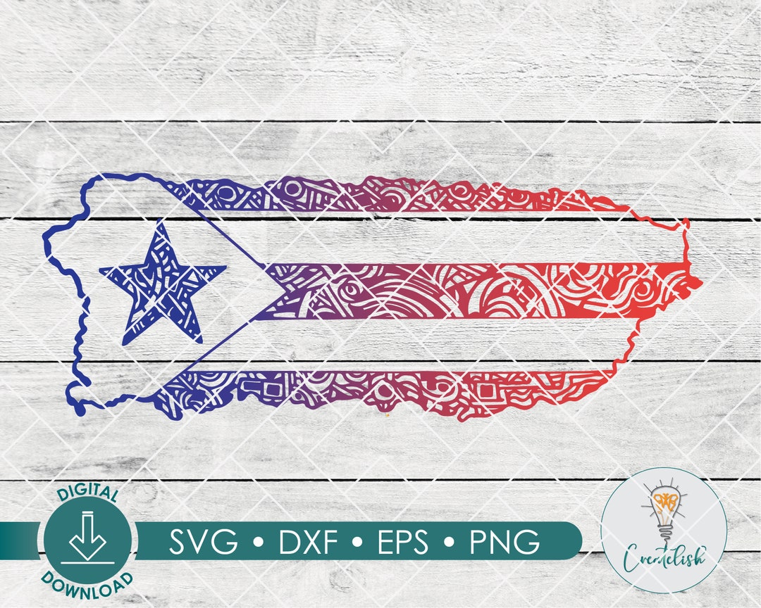 Puerto Rico Map and Flag SVG | Digital Download| for Hispanic T-shirt ...