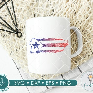 Puerto Rico Map and Flag SVG | Digital Download| for Hispanic T-shirt ...