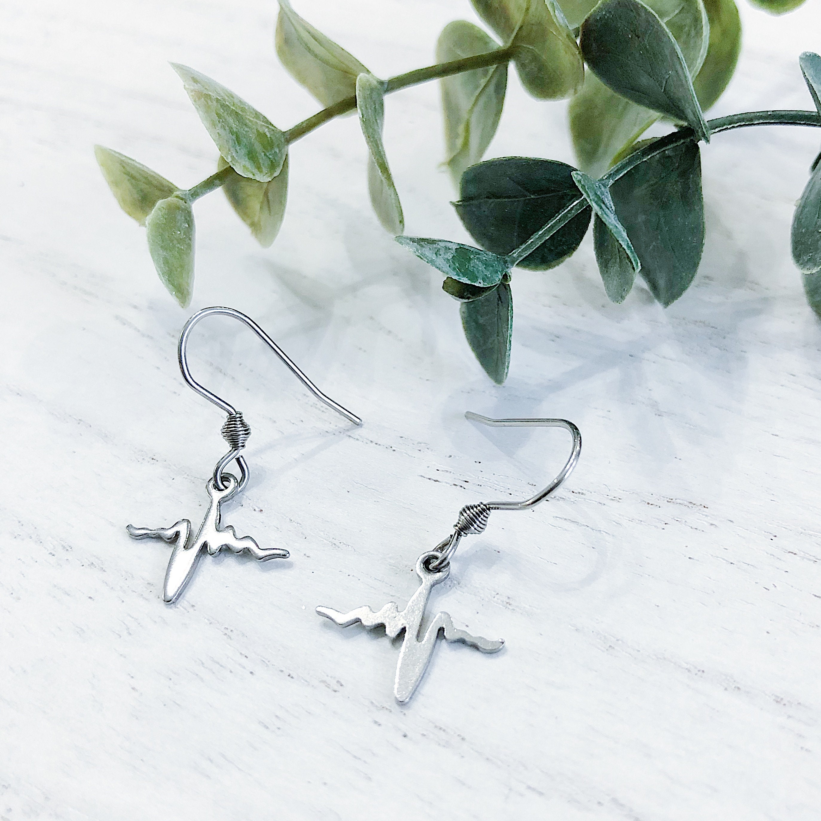 Heartbeat Earrings Nurse Earrings Nurse Necklace Healthcare - Etsy