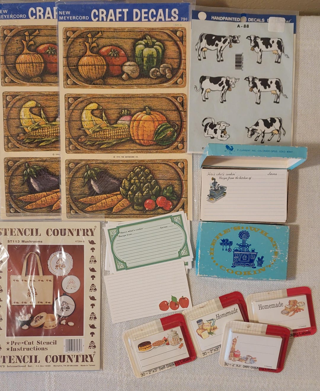 Vintage Kitchen Paper Lot Decals Labels Recipe Cards - Etsy