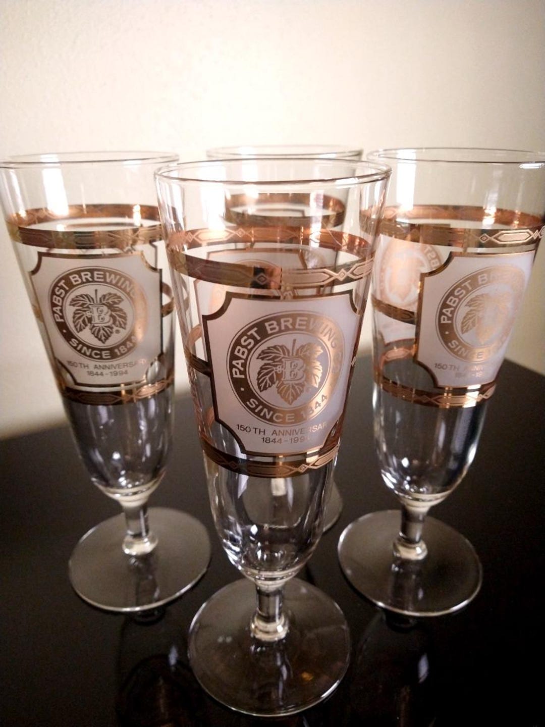 Pabst Blue Ribbon 150th Anniversary Gold Culver Glasses - Etsy