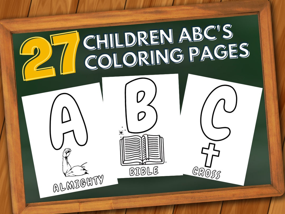 Biblical Easy Children's ABC Coloring Pages - Etsy