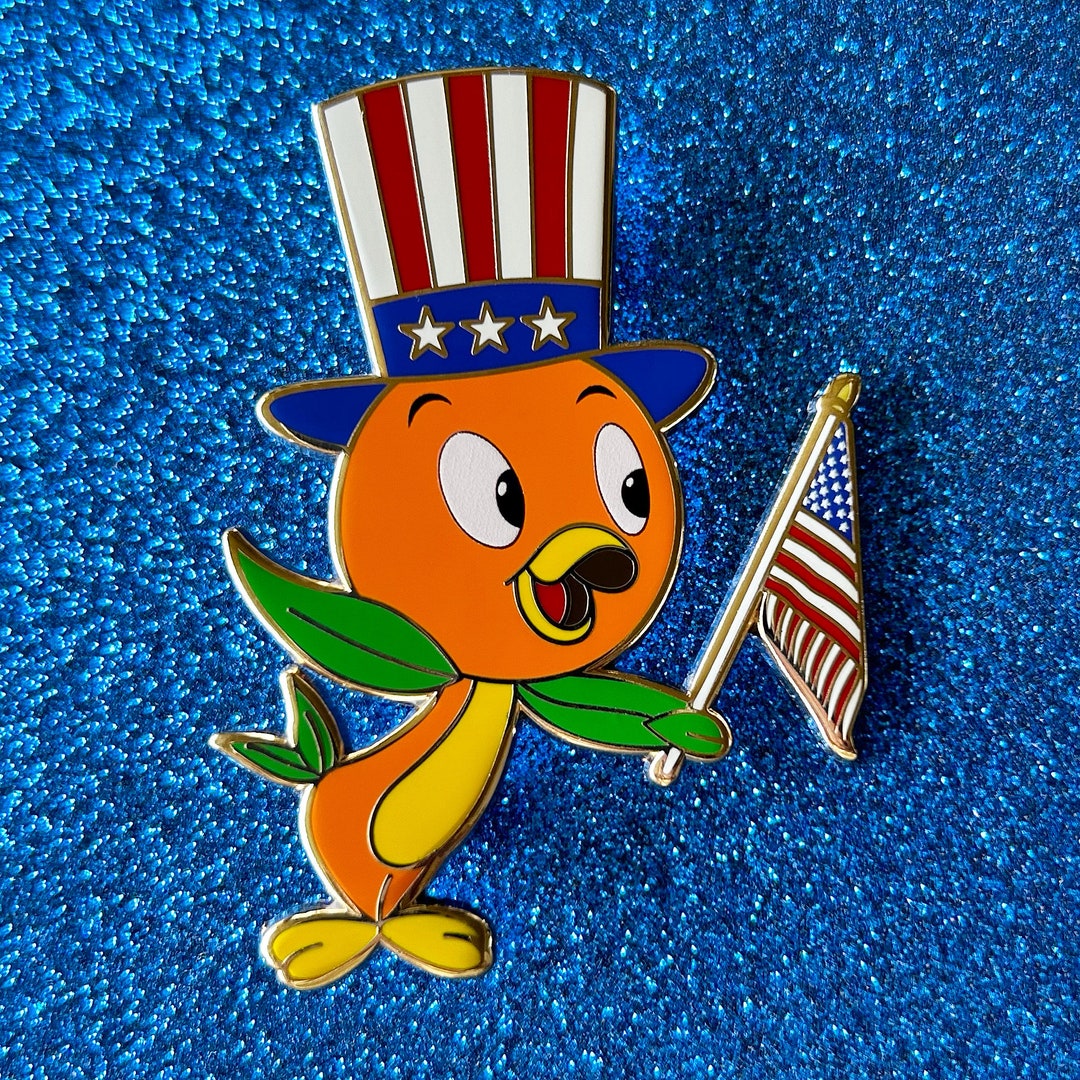 Orange Bird Fourth of July Pin - Etsy