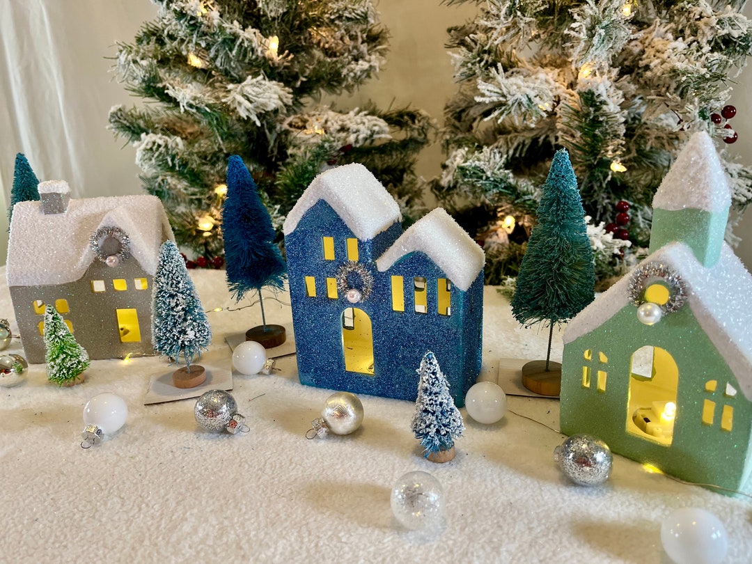Kitschy | Mid-century Putz | Ceramic X-mas Village | Christmas Cottage ...