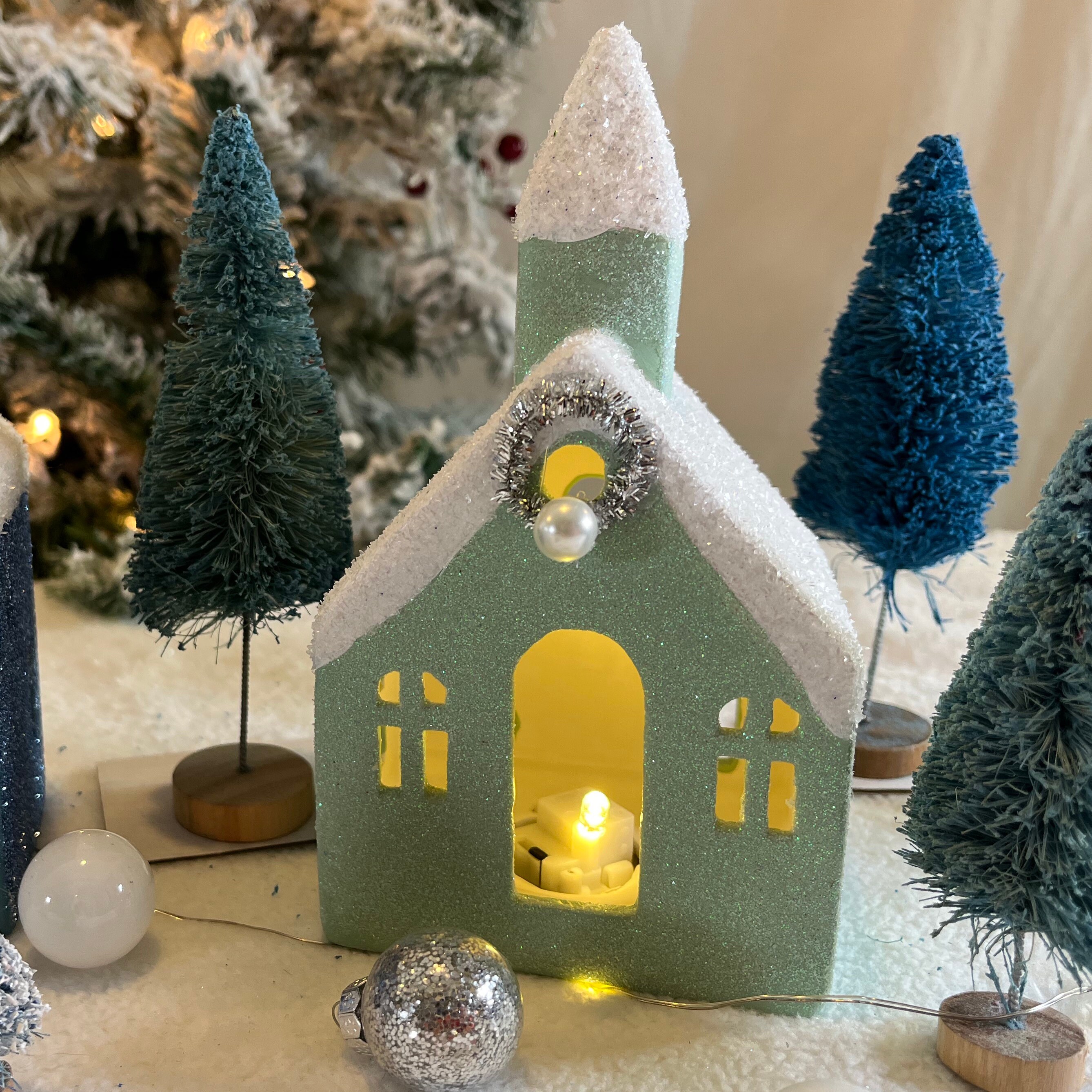 Kitschy Mid-century Putz Ceramic X-mas Village Christmas Cottage ...