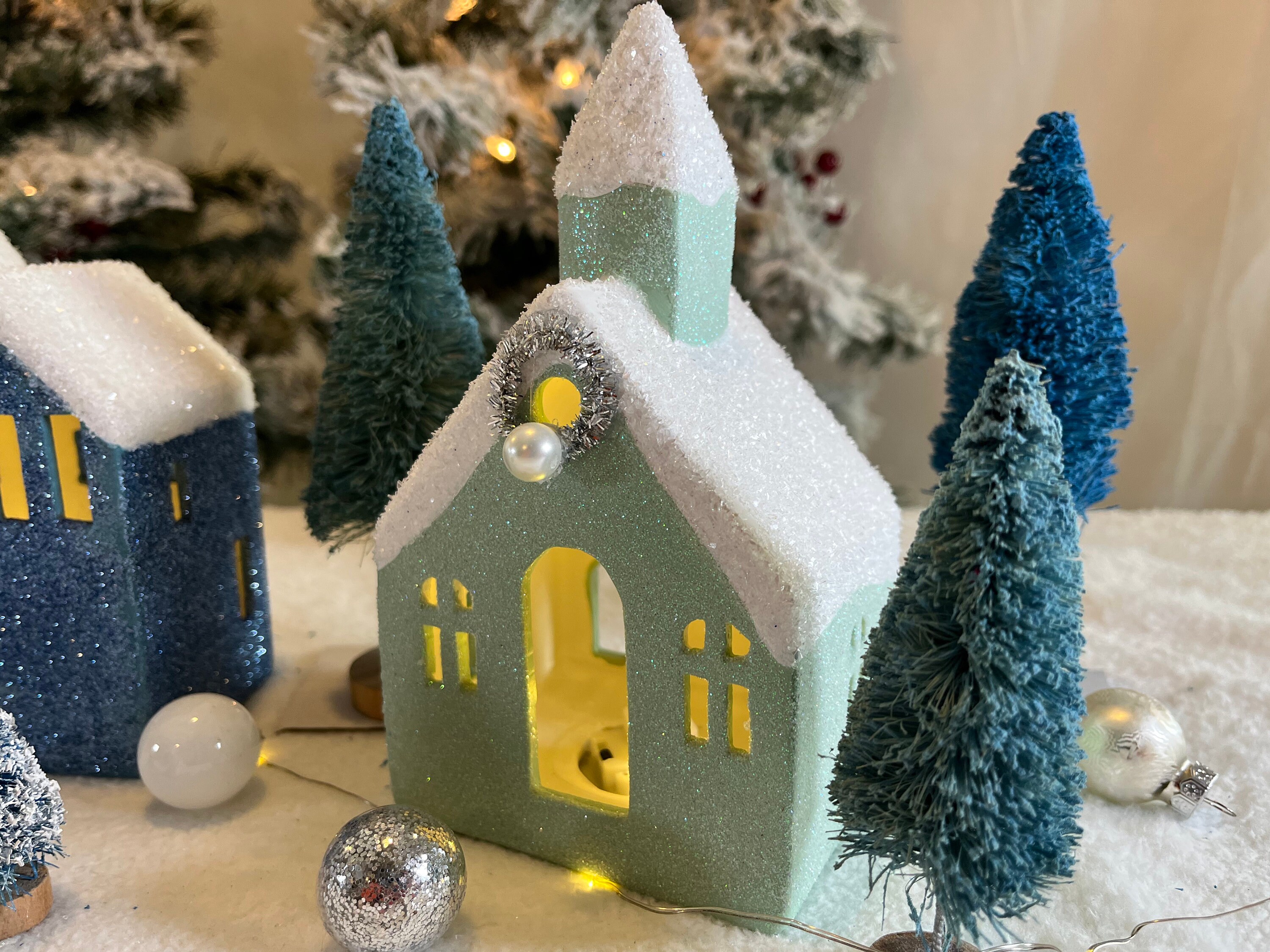 Kitschy Mid-century Putz Ceramic X-mas Village Christmas Cottage ...