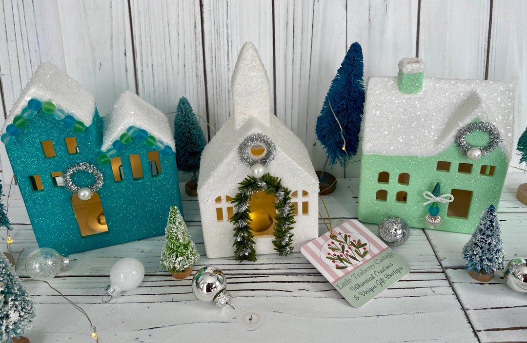 Kitschy | Retro Mid-century Putz Houses | Ceramic X-mas Village ...