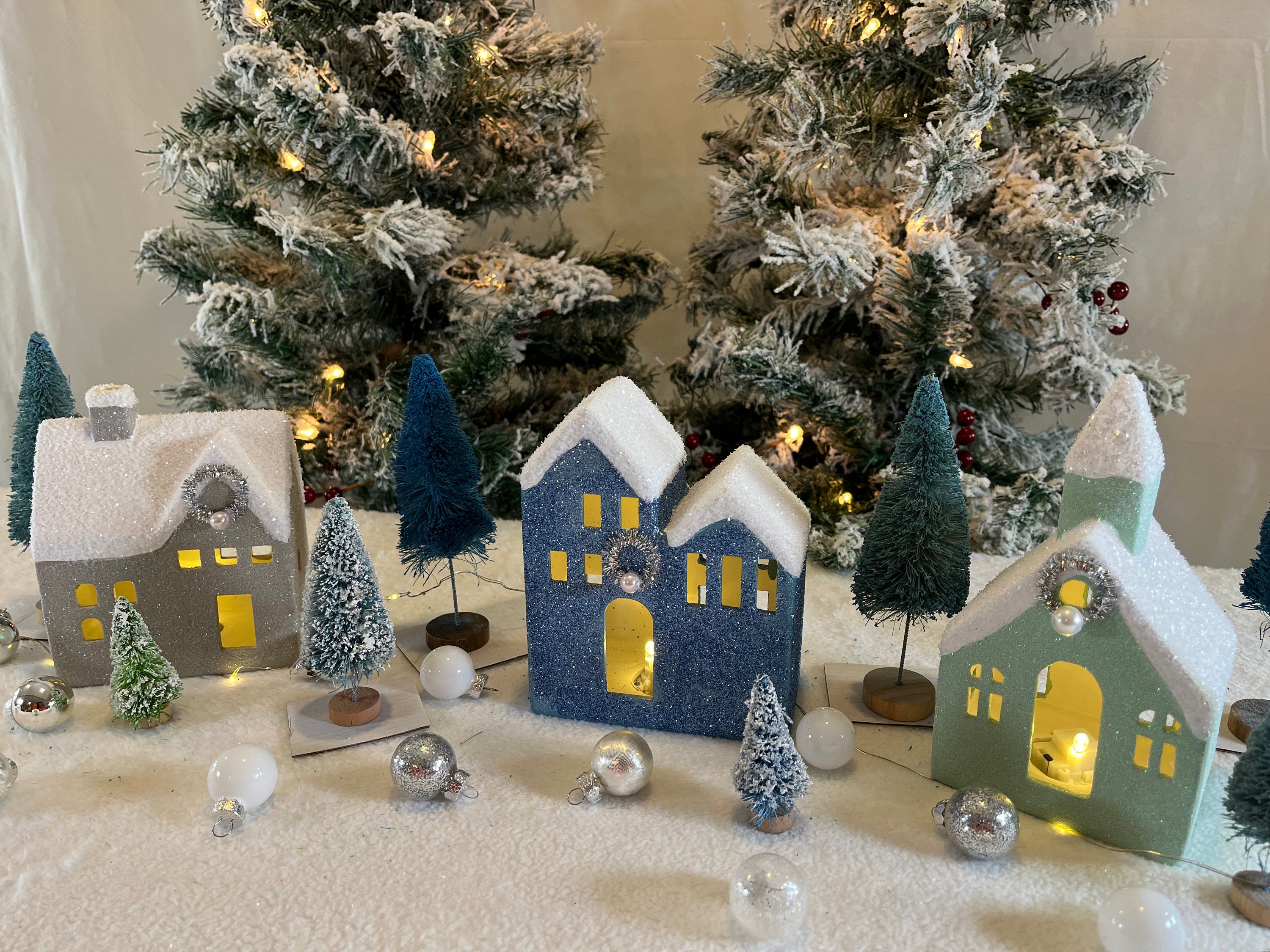 Kitschy | Mid-century Putz | Ceramic X-mas Village | Christmas Cottage ...