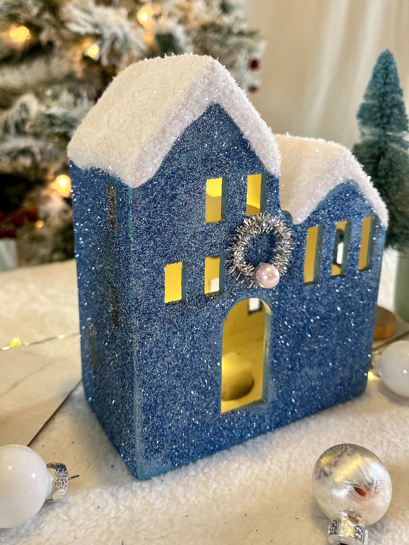 Kitschy Mid-century Putz Ceramic X-mas Village Christmas Cottage ...