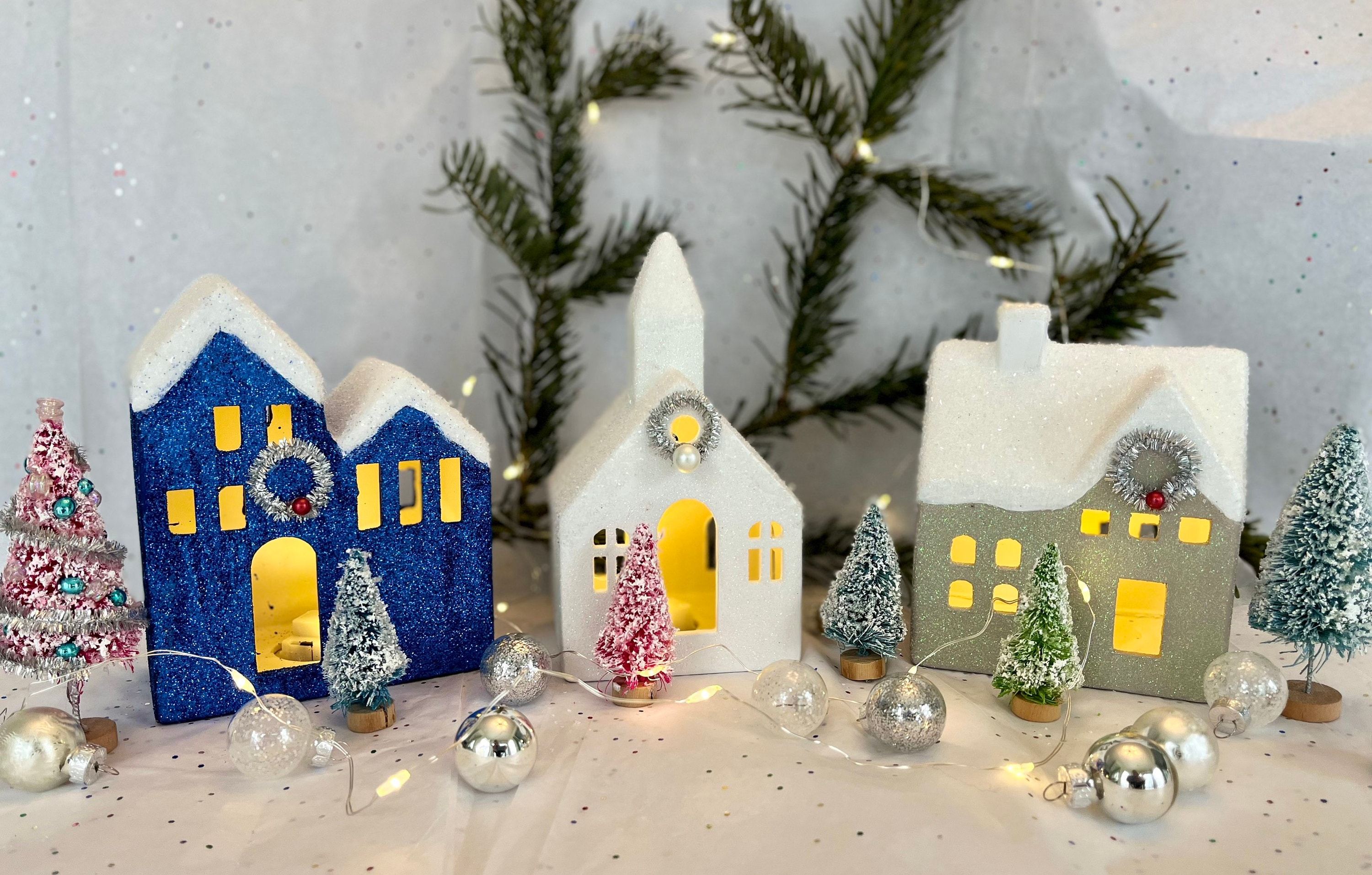 Kitschy | Cute Mid-century Putz Houses | Ceramic X-mas Village ...