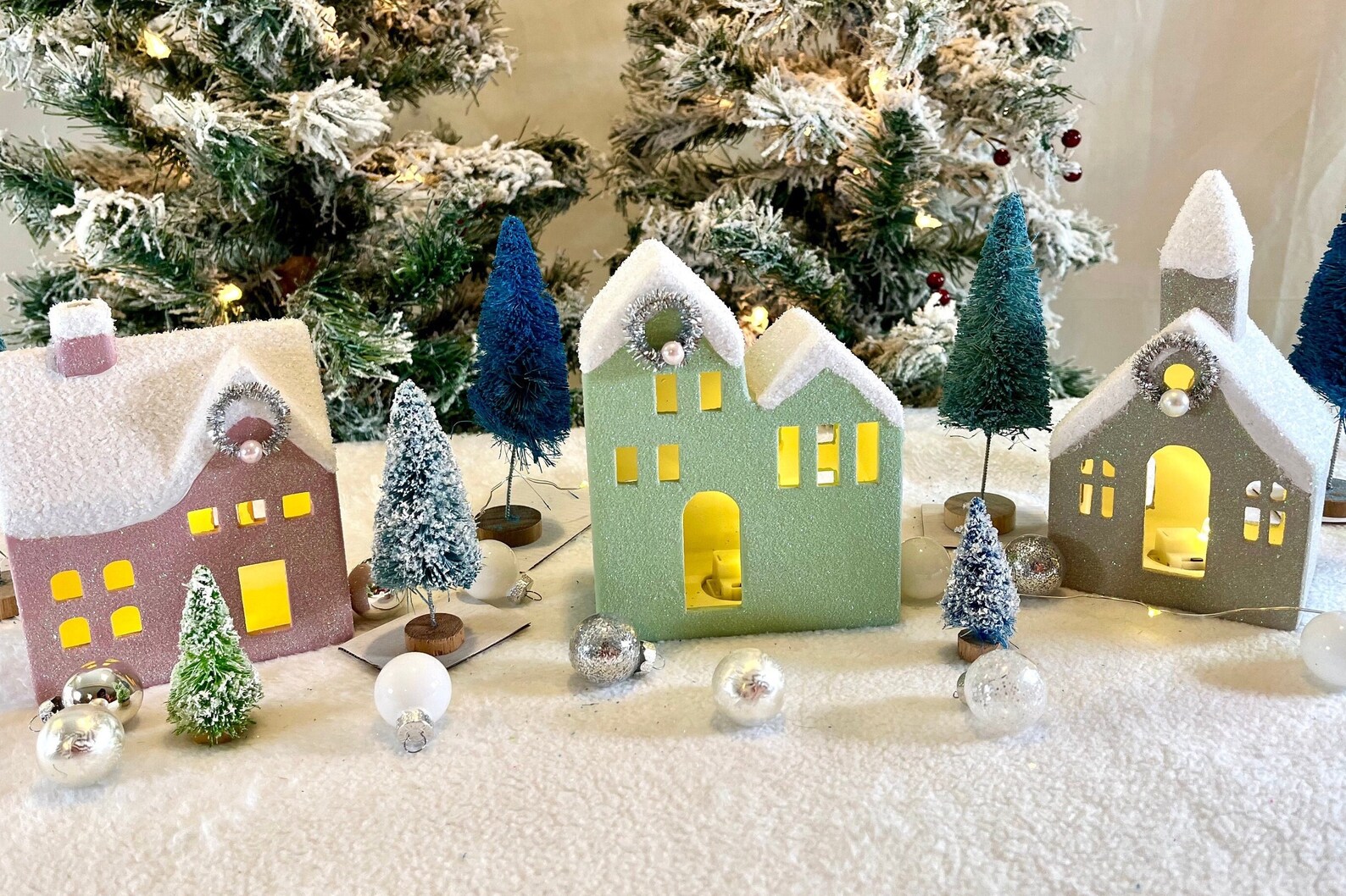 Kitschy | Cute Mid-century | Ceramic X-mas | Retro | Putz House ...