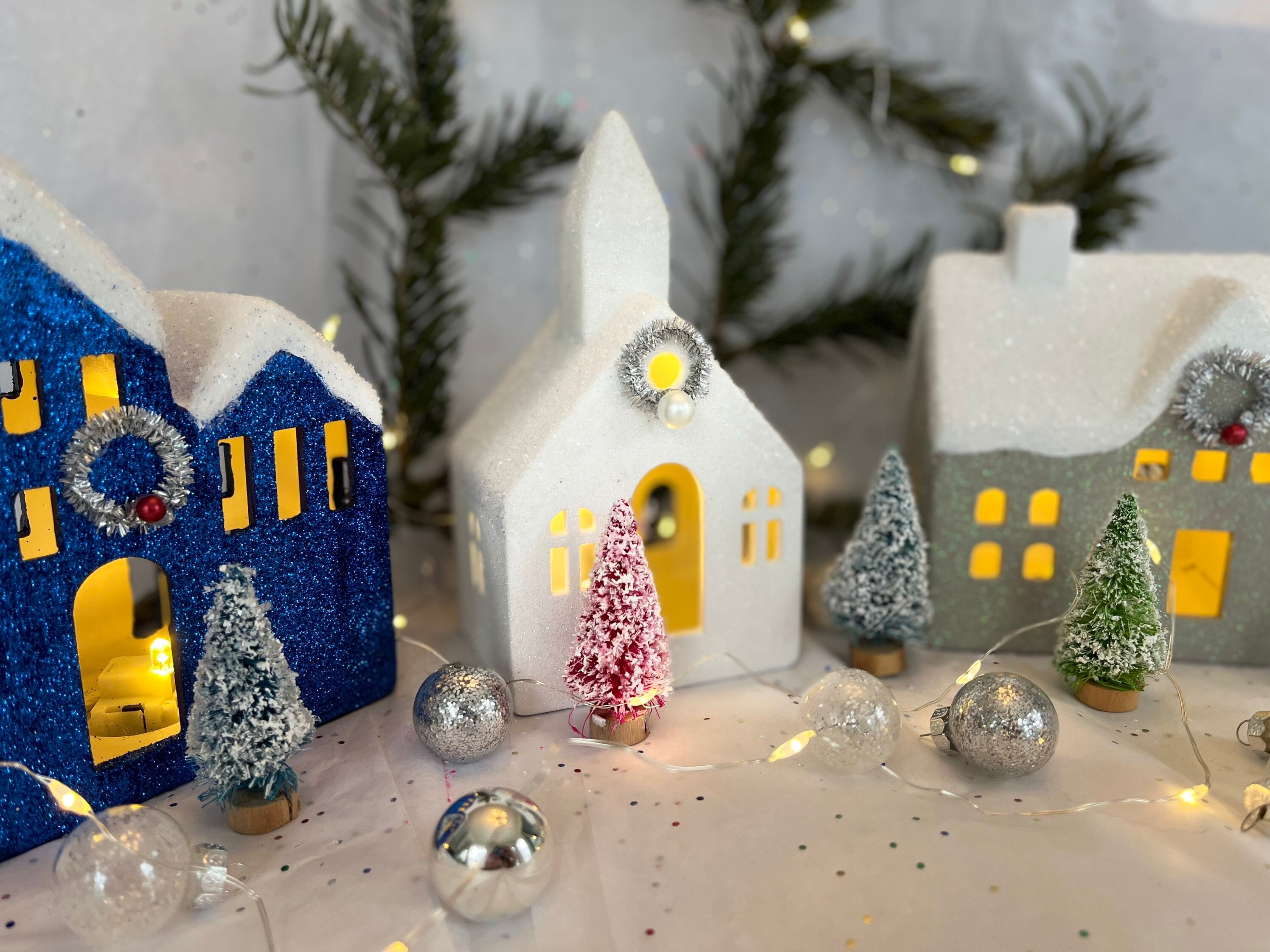 Kitschy | Cute Mid-century Putz Houses | Ceramic X-mas Village ...