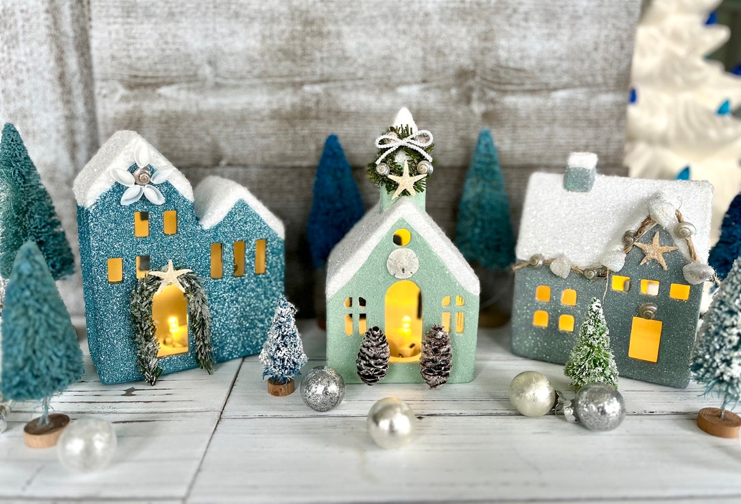 Kitschy | Mid-century Putz | Ceramic X-mas Village | Christmas Cottage ...