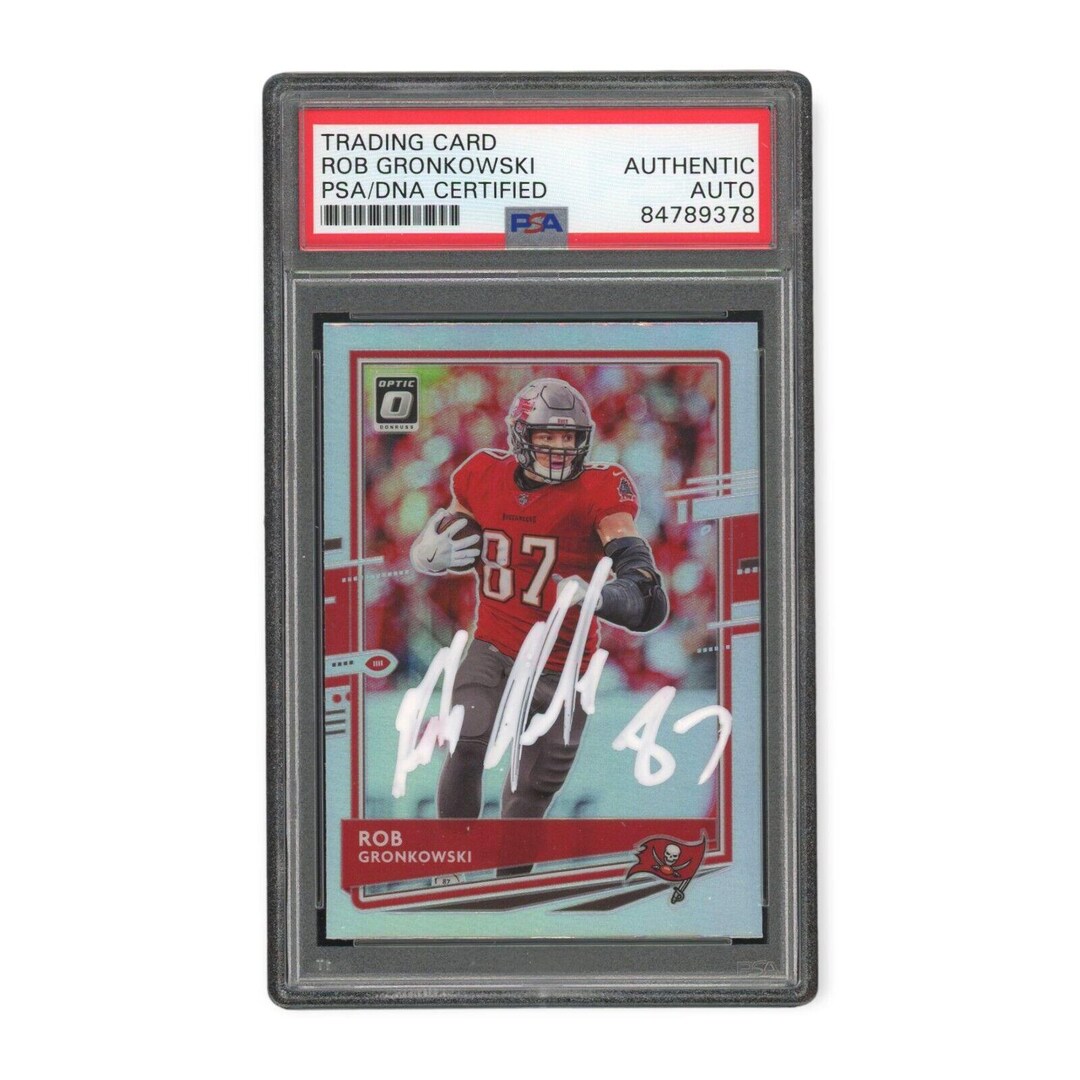 Rob Gronkowski on Card Autographed 2020 Panini Donruss Optic Holo Bucs ...