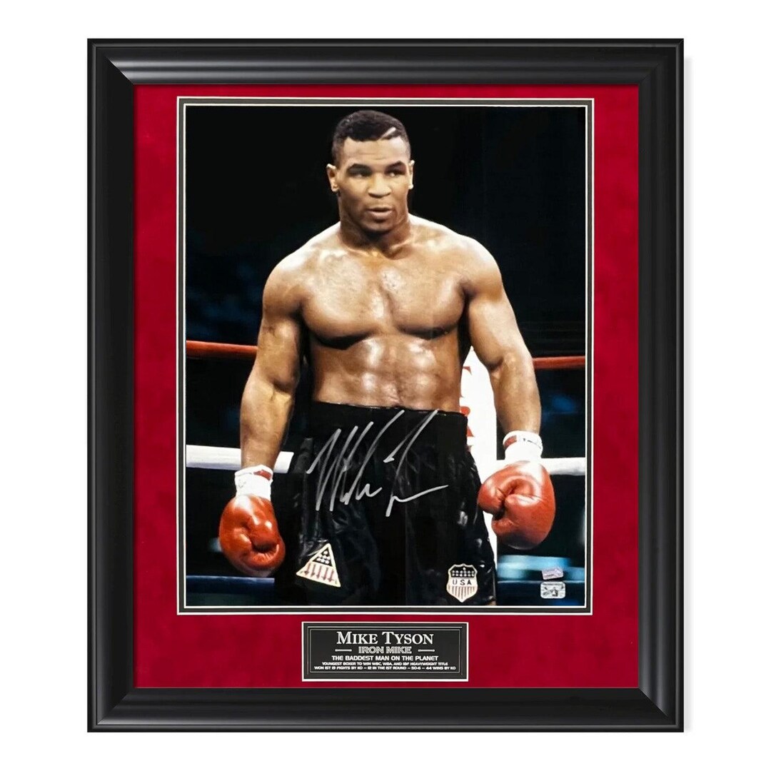 Mike Tyson Autographed 16x20 Photo Framed to 23x27 Fiterman - Etsy