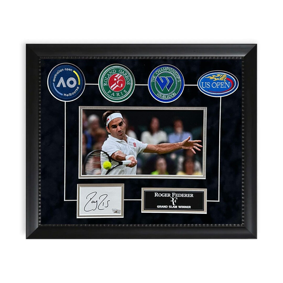 Roger Federer Autographed Cut Collage Framed to 16x20 Fanatics - Etsy