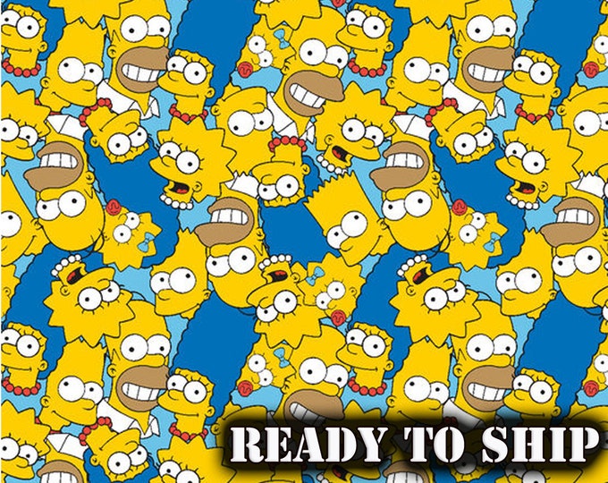 LOW STOCK Classic the Simpsons, Packed Characters Fabric - Fat Quarter ...