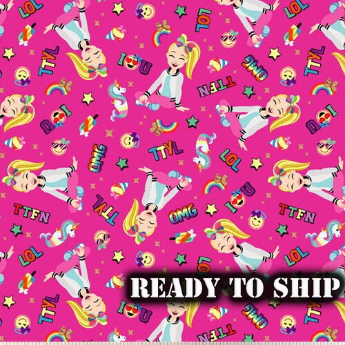 Jojo Siwa Cotton Fabric by the Yard Jojo Fabric by Springs - Etsy