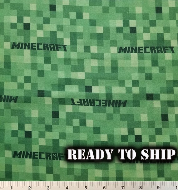 Minecraft Pixel and Logo Fabric By The Yard Fat Quarters | Etsy