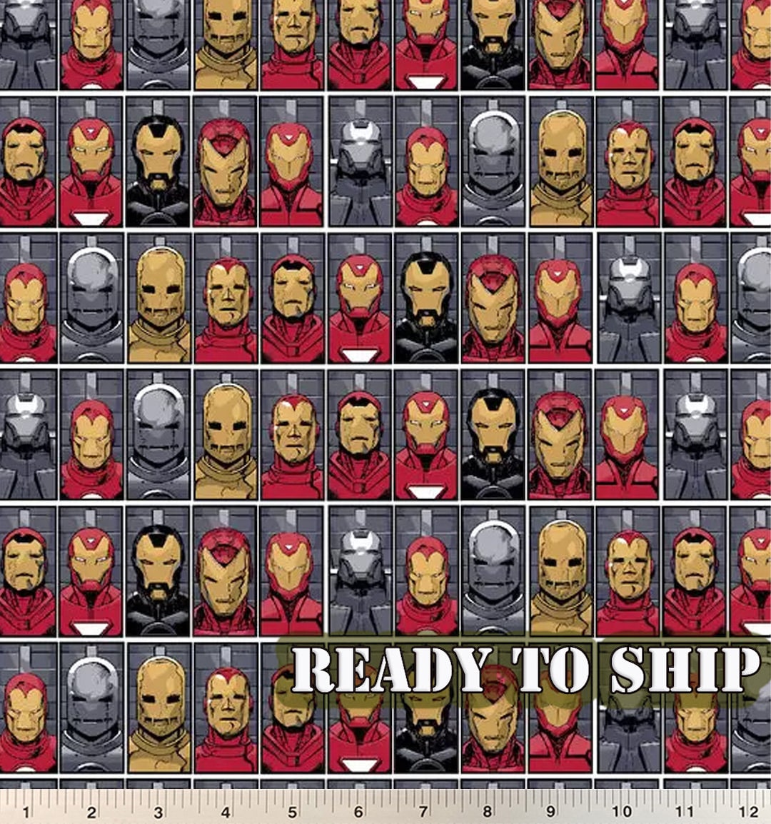 LICENSED Marvel Iron Man Evolves Marvel Flannel Cotton Fabric - Fat ...