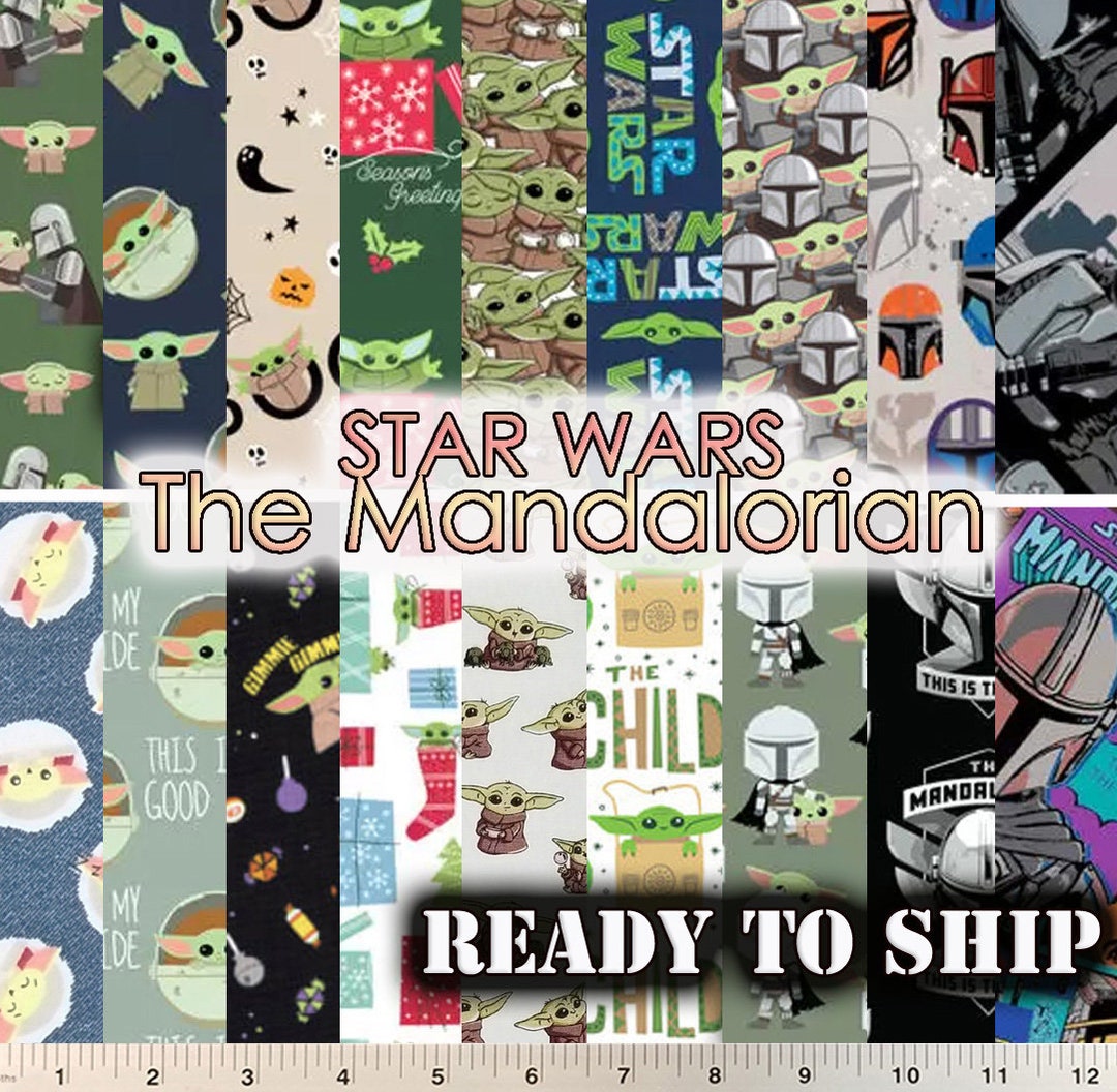 LICENSED Star Wars - Baby Yoda, Grogu Cotton Fabric - by the Yard, Fat ...