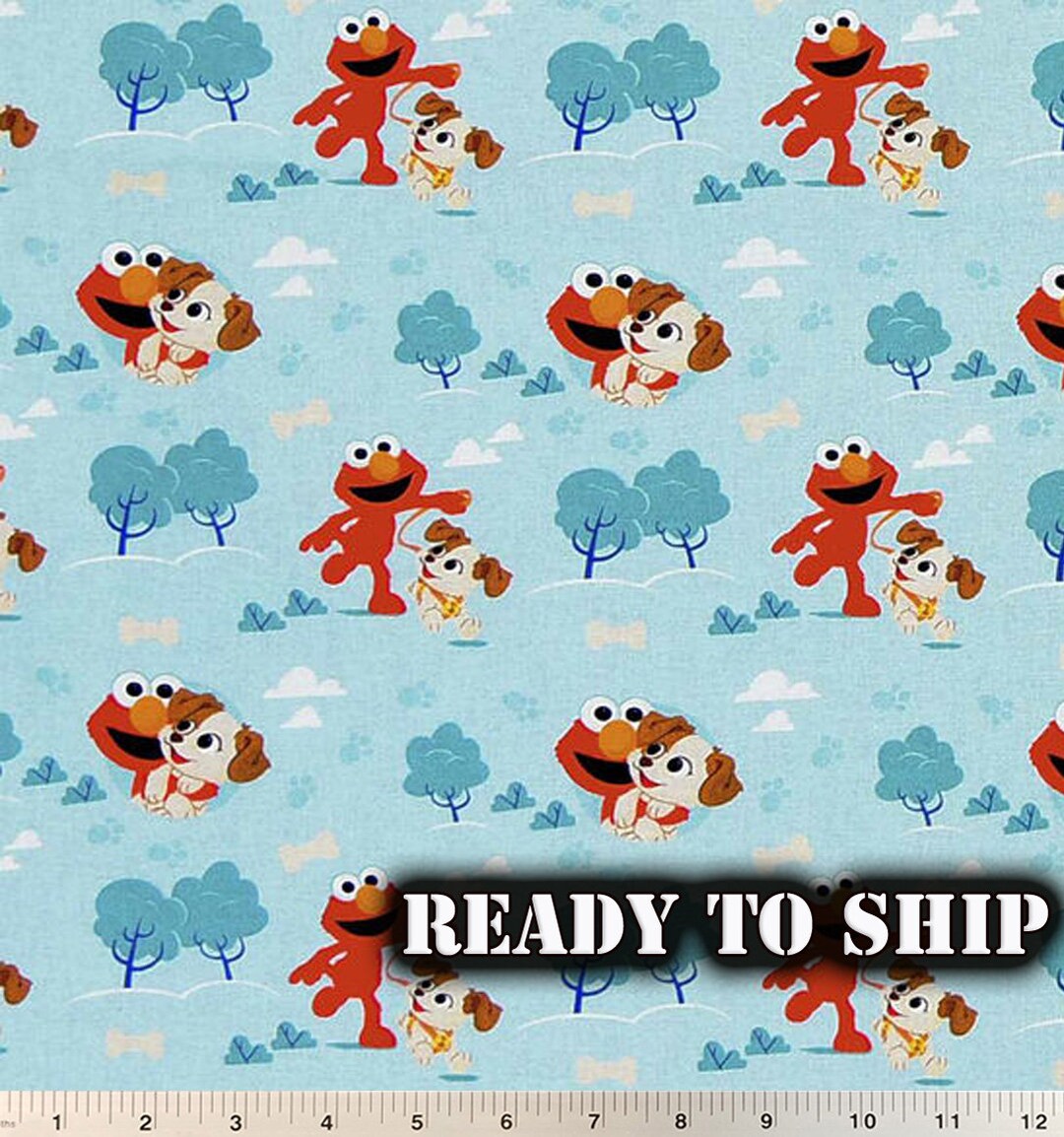 LICENSED Sesame Street Elmo Tango Cotton Fabric - Yard, Half Yard ...