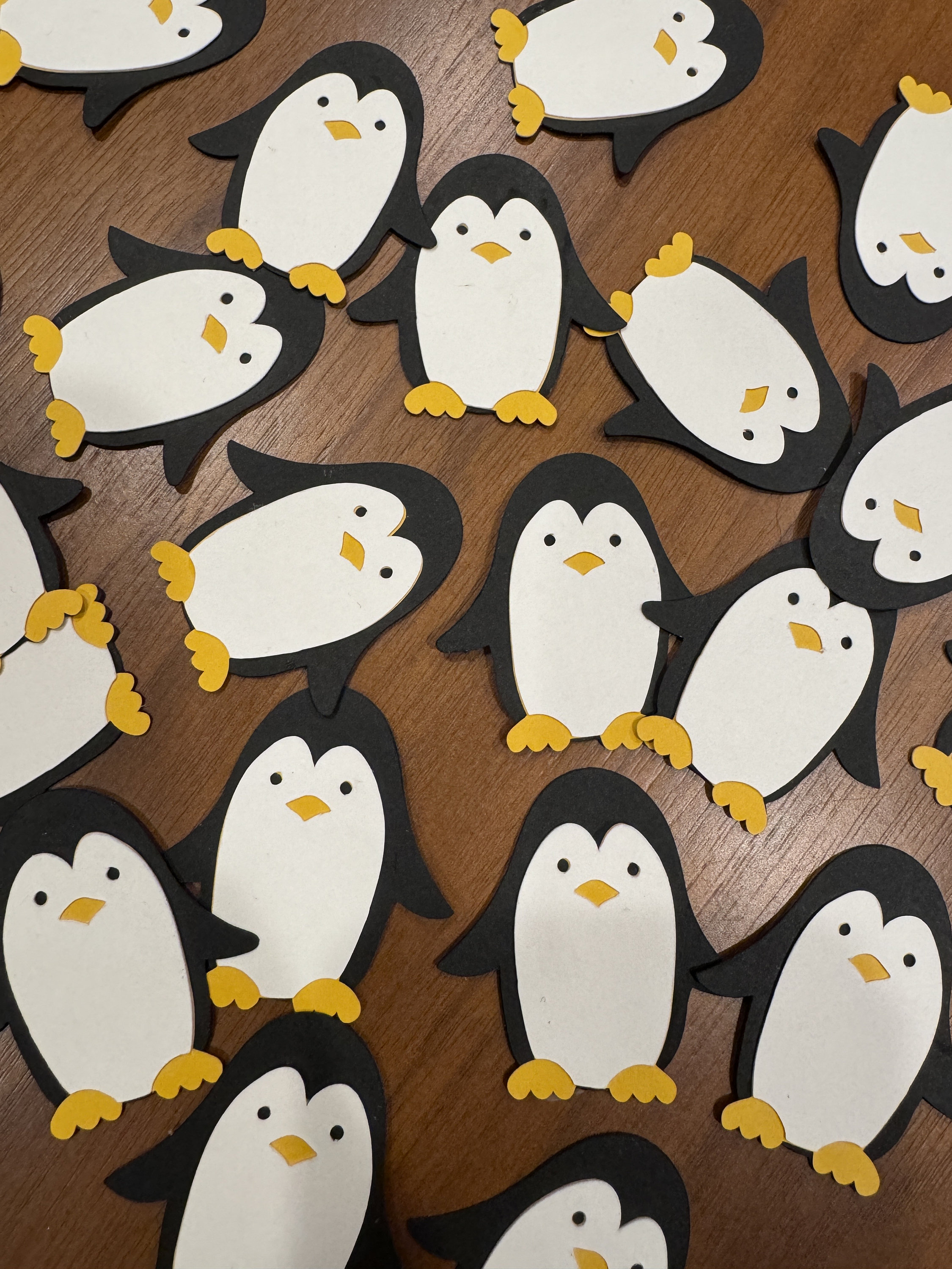 Layered Paper Penguin Die Cuts: Handmade Cardstock Embellishments (set ...