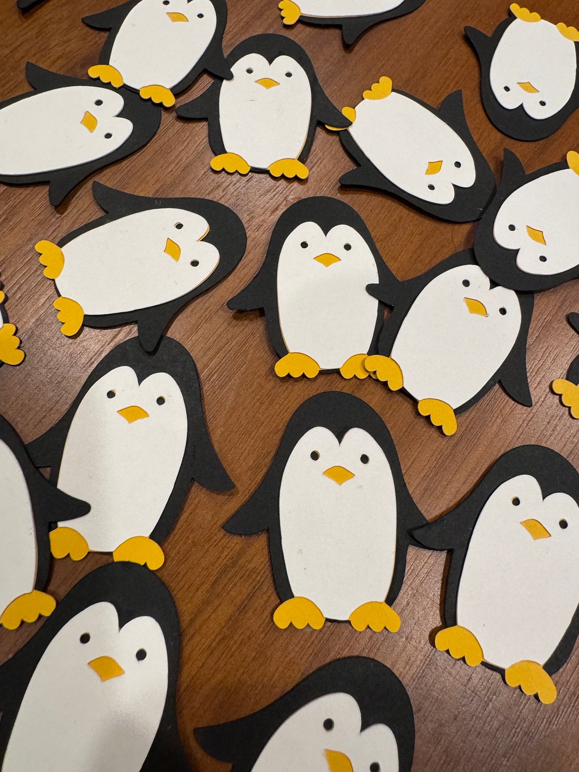 Layered Paper Penguin Die Cuts: Handmade Cardstock Embellishments (set ...