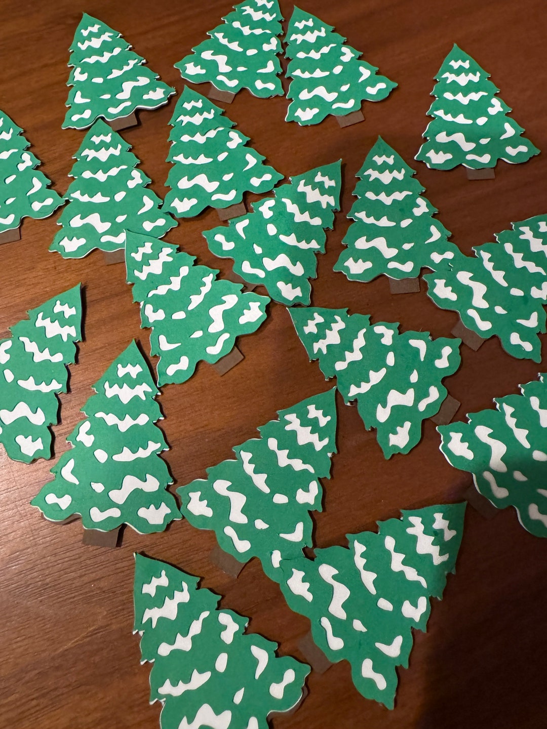 Snowy Evergreen Tree Die Cuts: Layered Cardstock, Set of 10 - Etsy