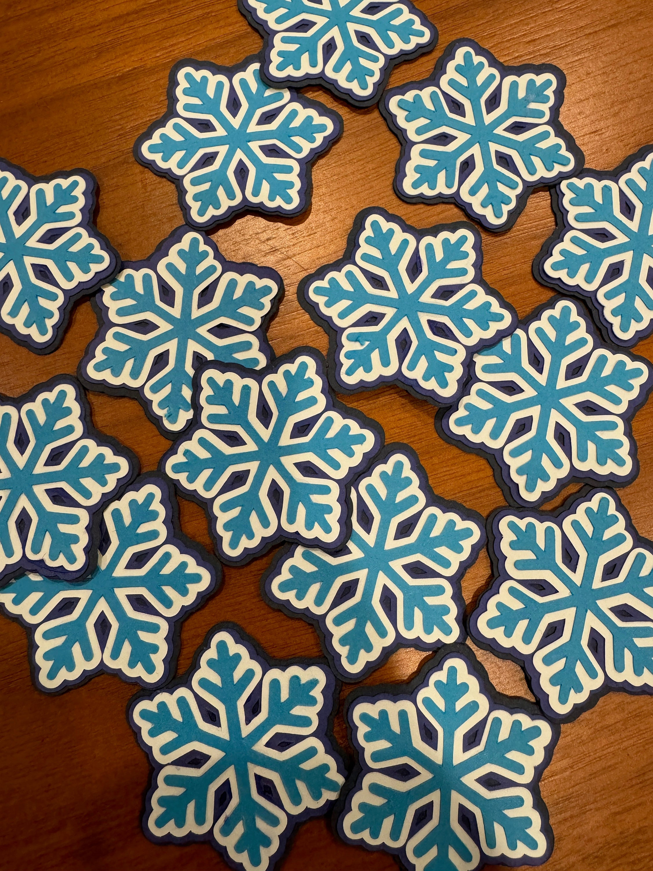 Handmade Layered Snowflake Die Cuts: Card Making, Scrapbooking (set of ...