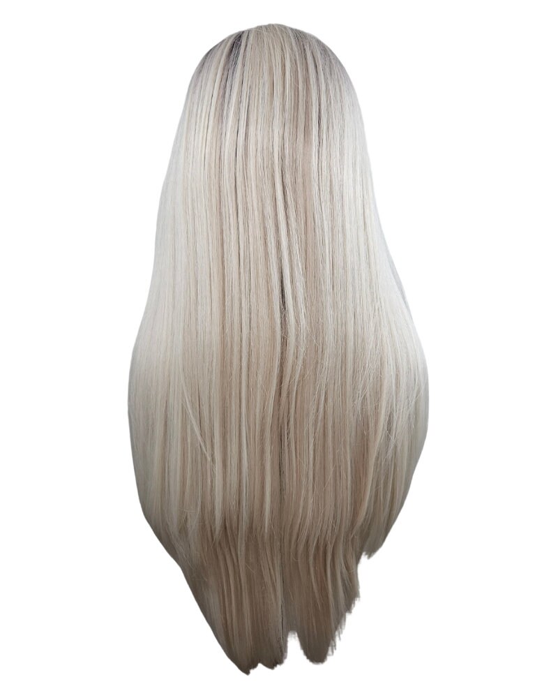 Rooted Ash Blonde Highlights Futura Synthetic Fiber Glueless 22 Inch ...
