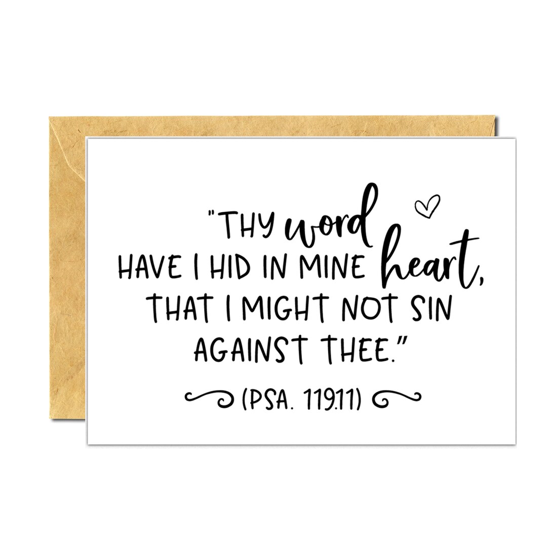 Thy Word Have I Hid in Mine Heart, That I Might Not Sin Against Thee - Etsy